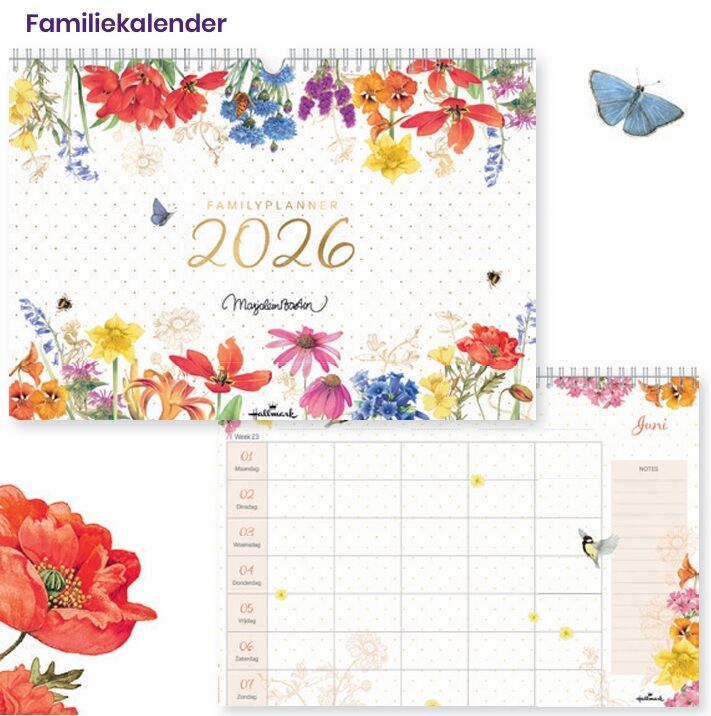 Marjolein Bastin Kalender 2026 Familyplanner - Onder de Lindeboom